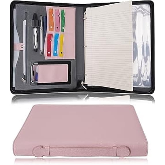 Wonderpool Travel Zippered Portfolio 3 Ring Binder A4 Padfolio Document ...