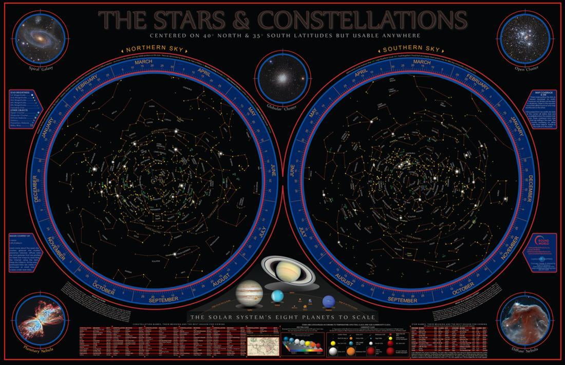 Wonders Of The Constellations Wall Chart Laminated Poster - 58x38 ...