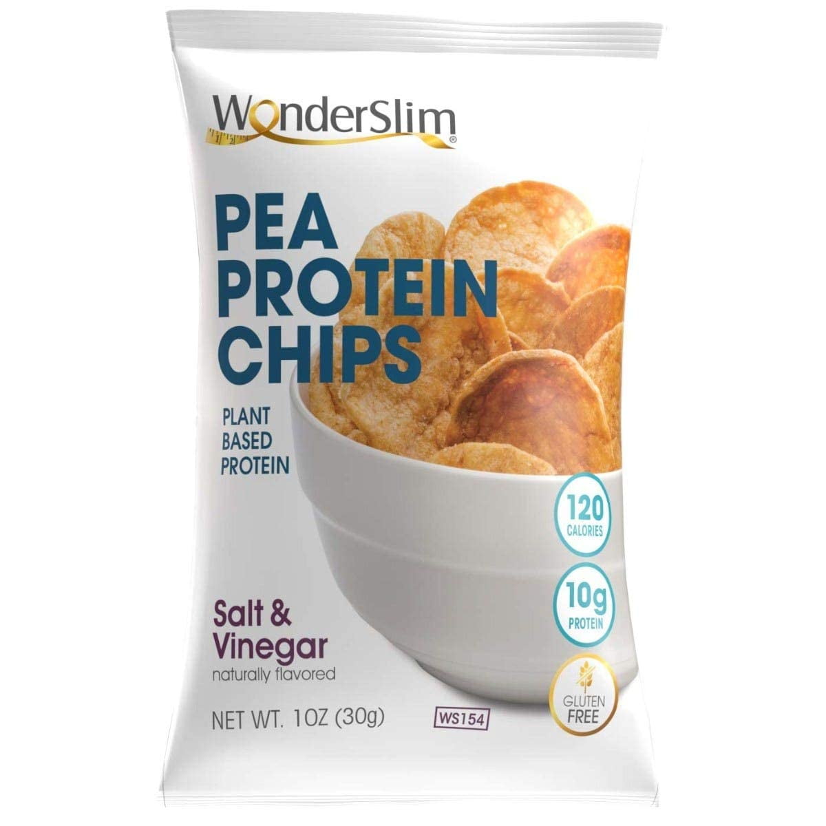 Wonderslim Pea Protein Chips, ESF27 Salt & Vinegar | 10g 120 Calories ...