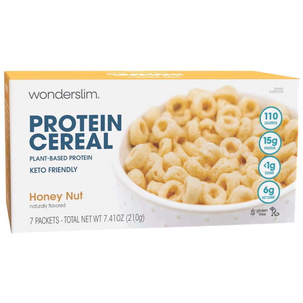 Wonderslim Protein Cereal, Honey Nut, Low Sugar, Gluten Free, Keto ...