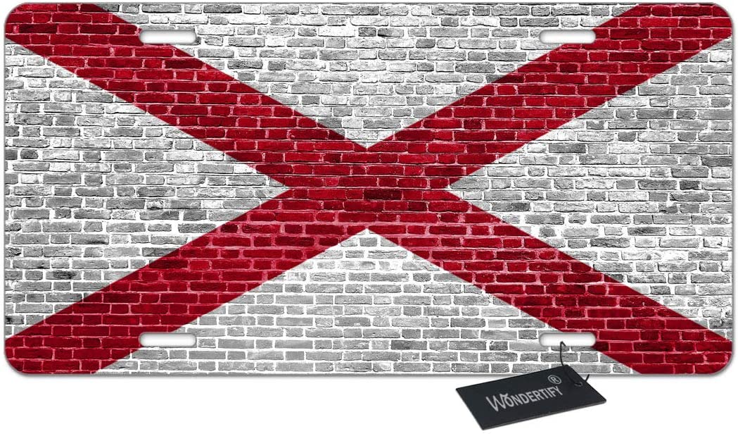 Wondertify Alabama Flag License Plate,Flags Painted on Old Vintage ...