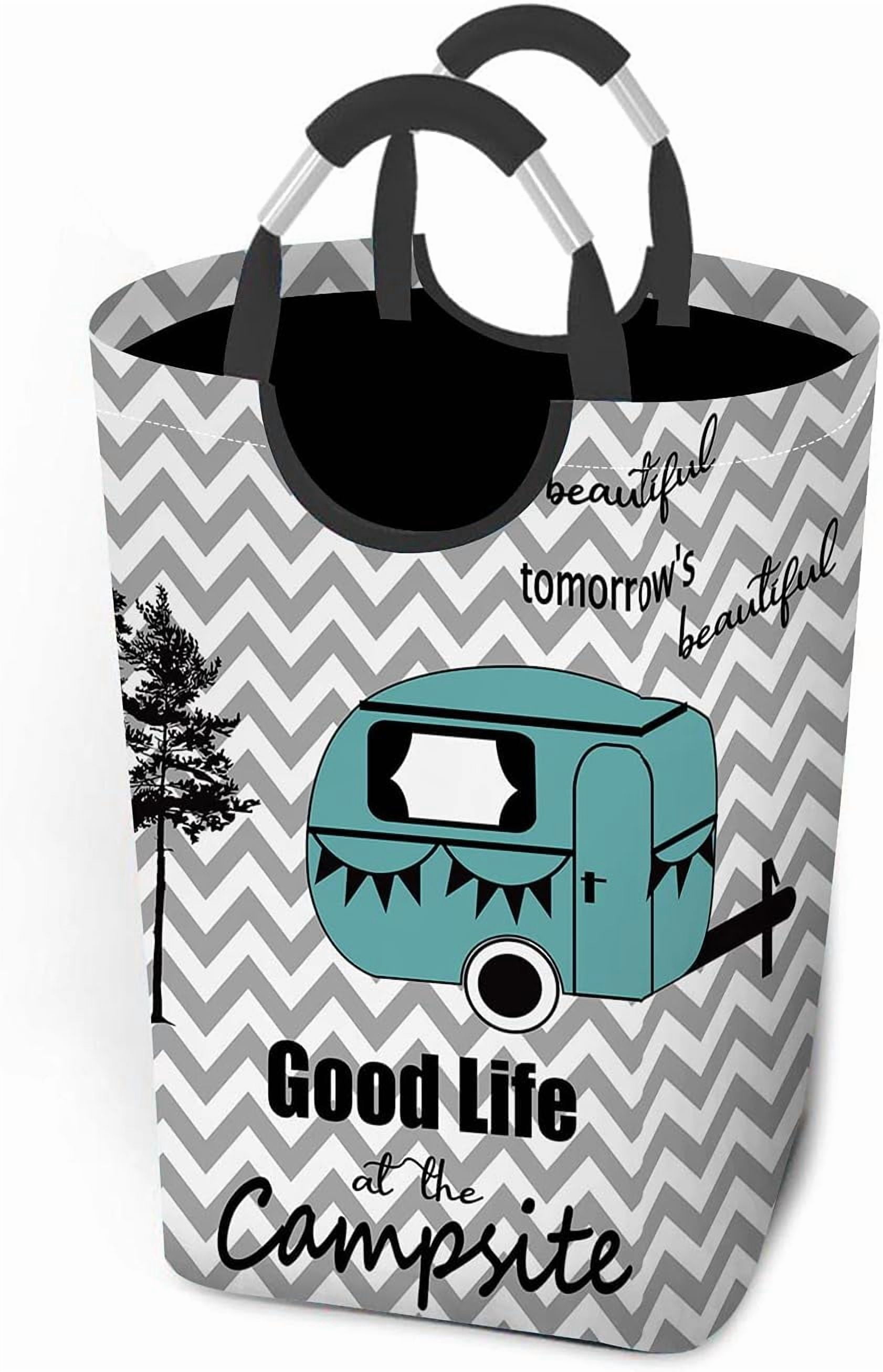 Wondertify Camper RV Laundry Hamper Trailer Travel Tree Chevron Zig-Zag ...