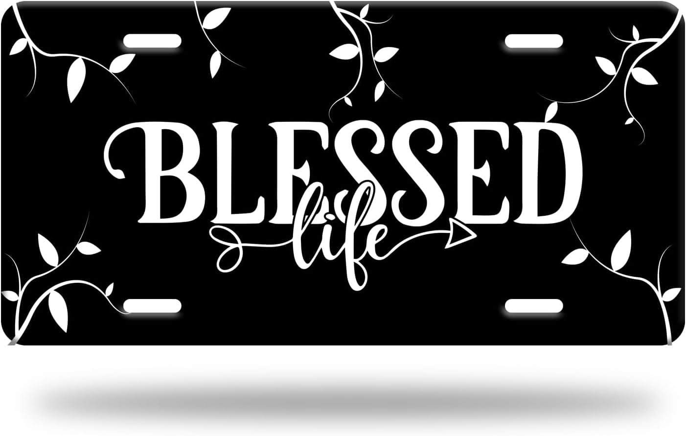 Blessed License Plate Funny Car Decoration Vanity Tag Stainless Steel ...