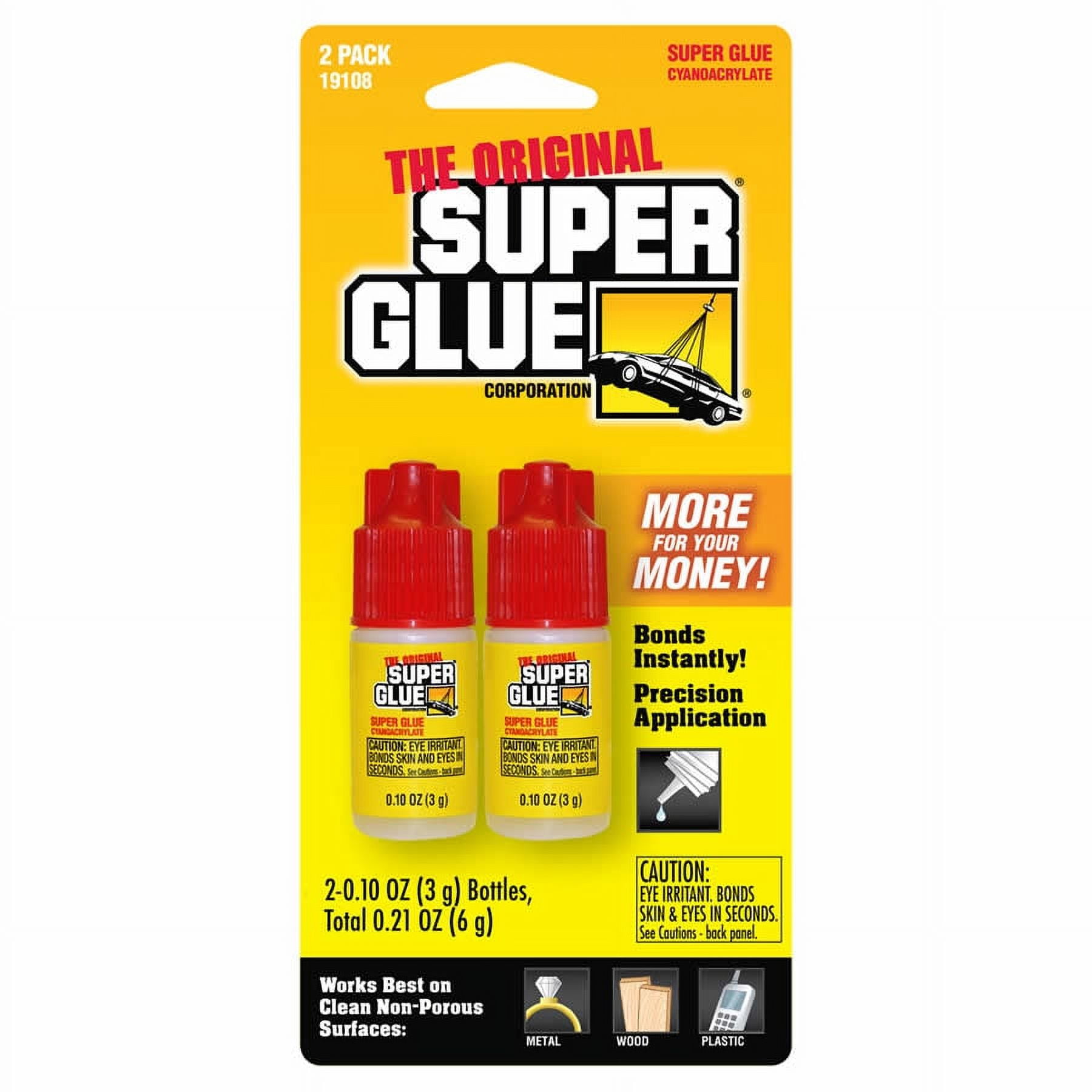 Super Glue 2 Pack - Permanent Bond, Precision App, 2 X .10oz (3g ...