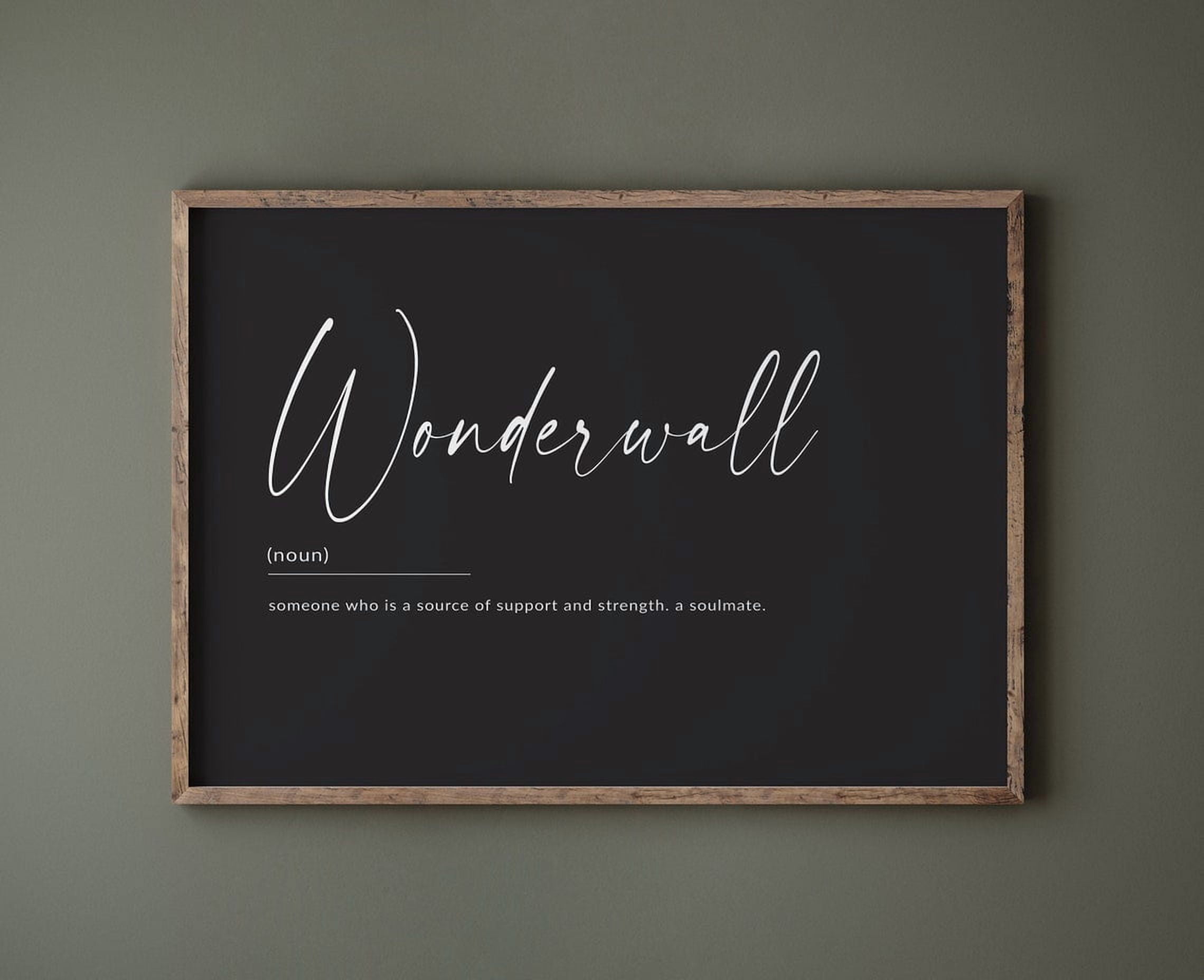 Wonderwall Definition Poster Soulmate lover Anniversary Love art wall ...