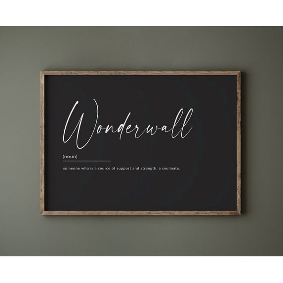 Wonderwall Definition Poster Soulmate lover Anniversary Love art wall ...