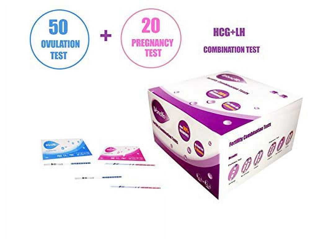 Wondfo 50 Ovulation Test Strips and 20 Pregnancy Test Strips Kit (50 LH ...