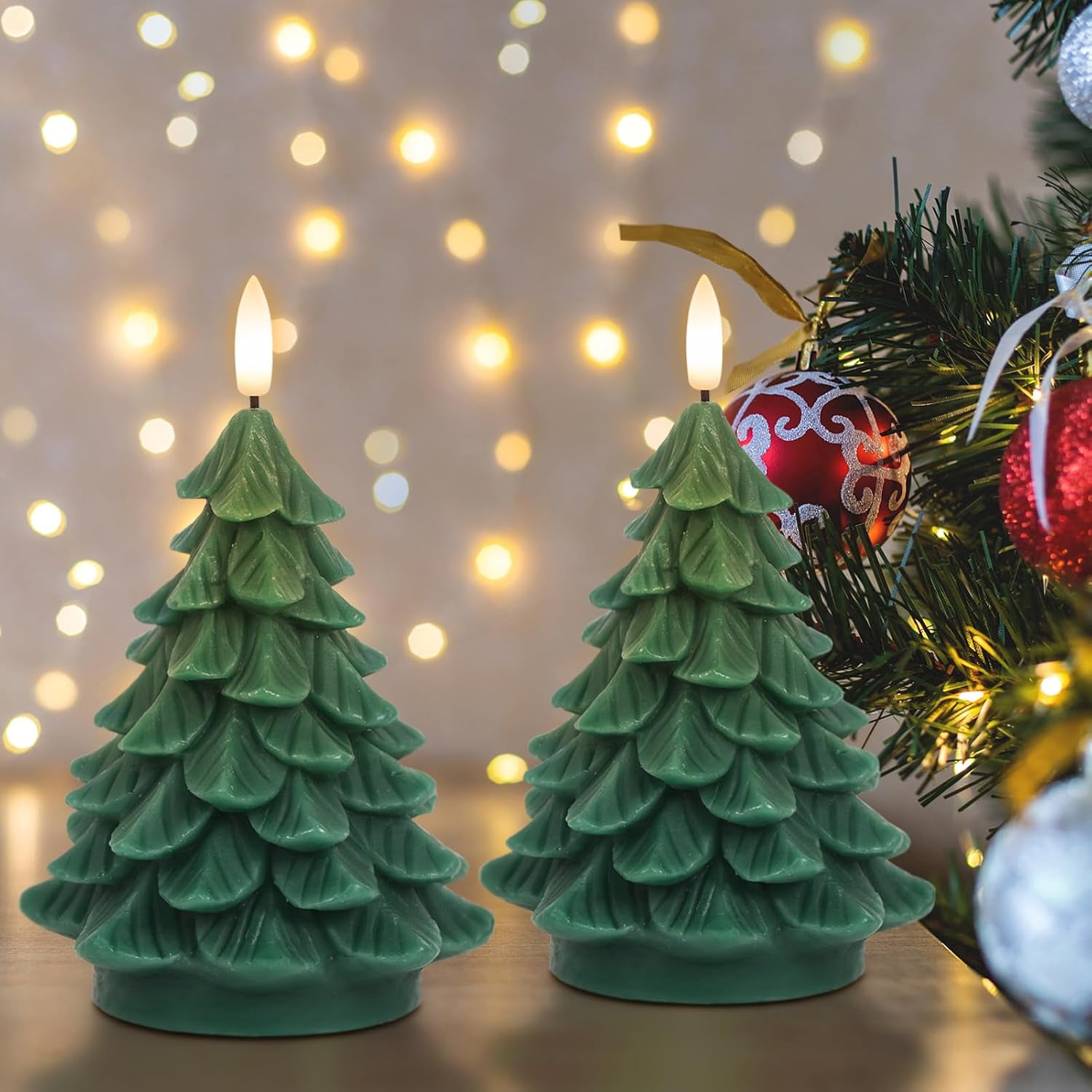 Wondise Flameless Candles with Timer, Battery Operated Flickering Wick ...