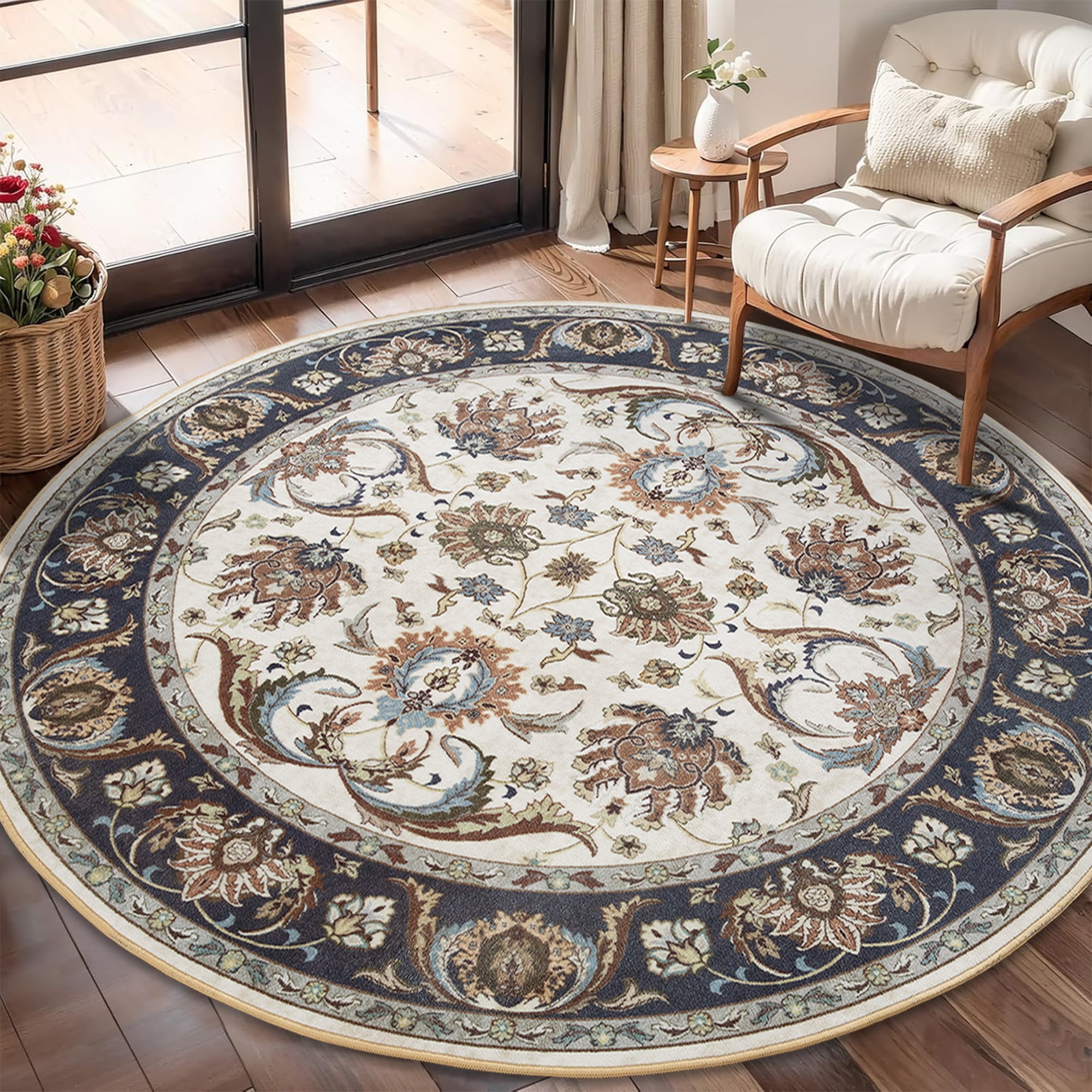 Noahas 6 ft Round Rugs for Living Room Bedroom Rug Circle Area Rug for ...