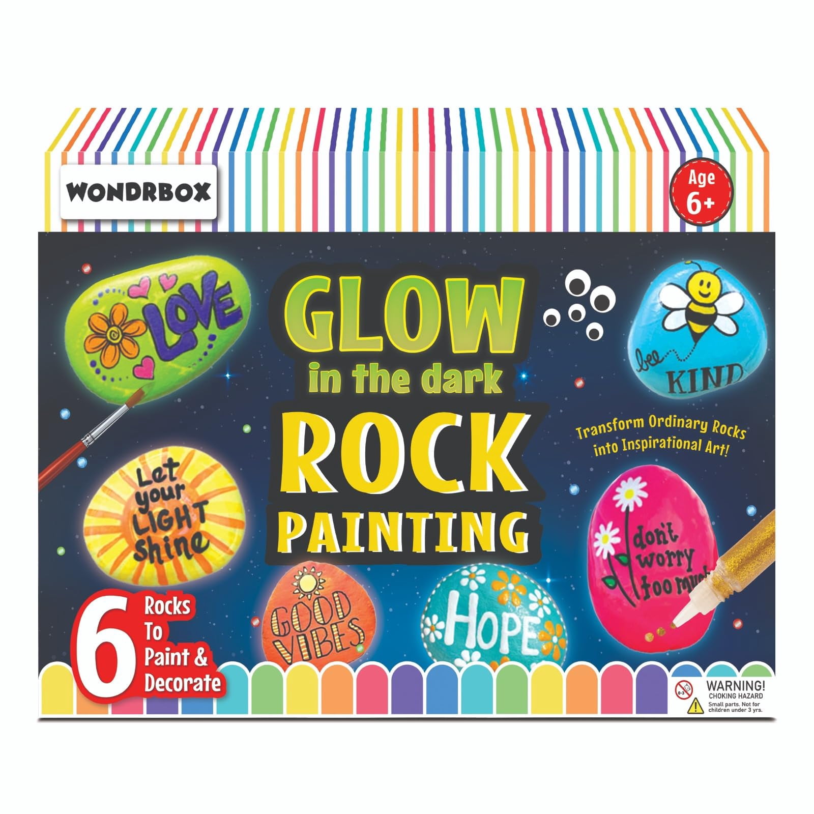 Wondrbox Metallic Rock Painting Kit | Art And Craft Kit For Girls 9-12 ...