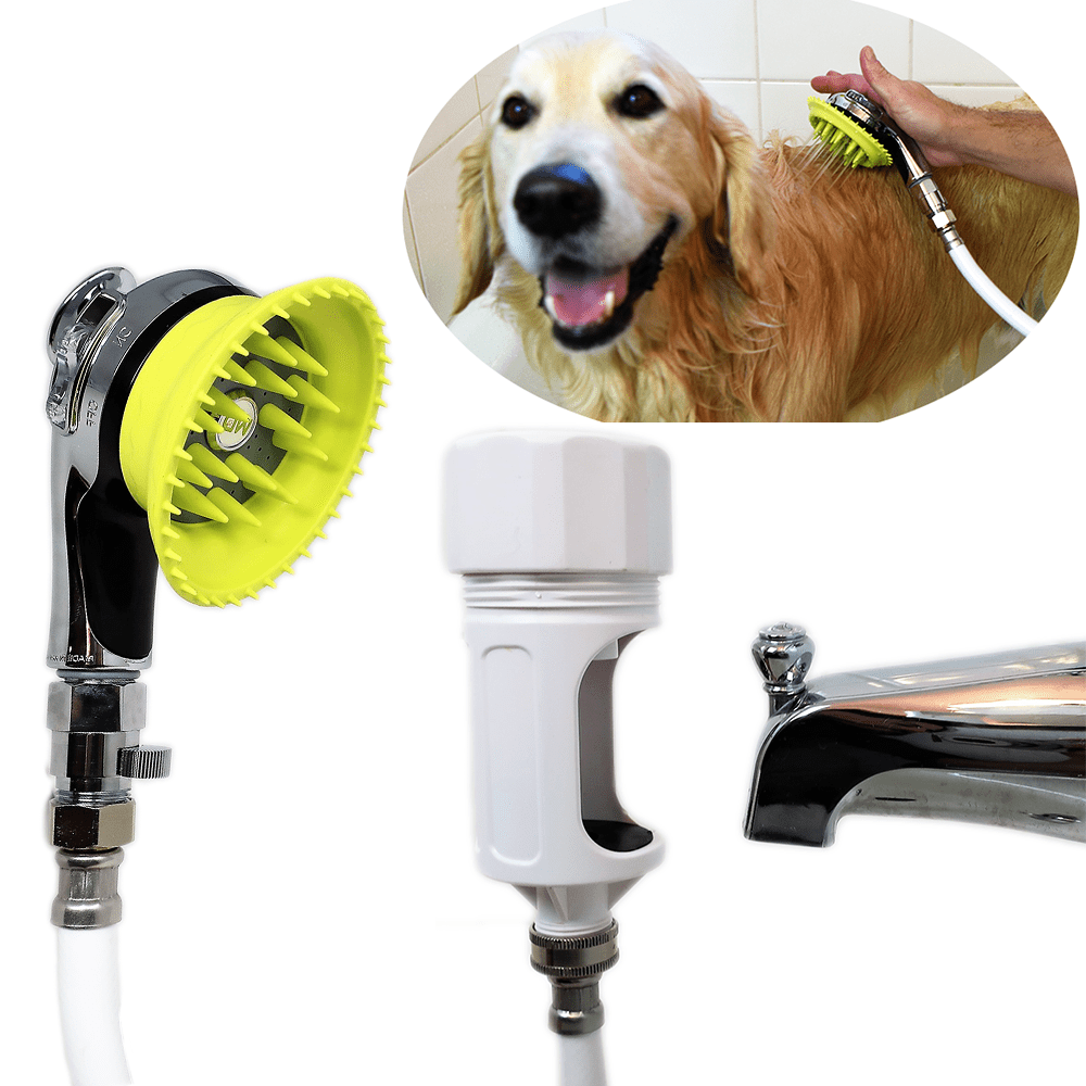 Wondurdog Deluxe Bathtub Spout Dog Wash Kit with Water Pressure Control ...