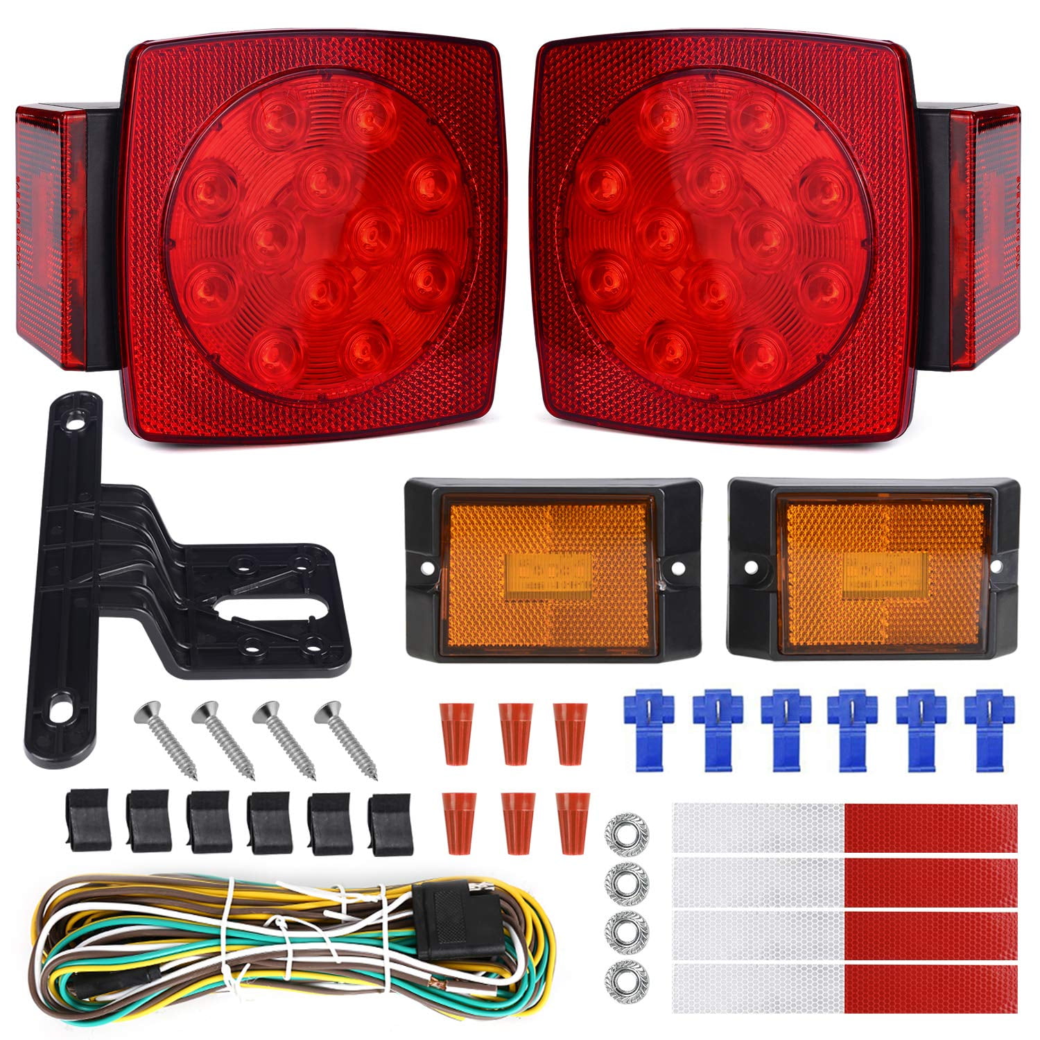 WoneNice LED Submersible Boat RRF12 Trailer Tail Light and Wiring Kit ...