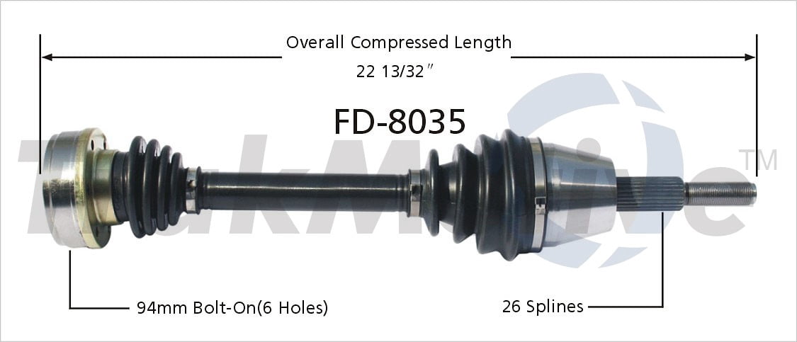 Wonh Fd-8035 Cv Axle Shaft Fits select: 1992-1997 FORD AEROSTAR ...