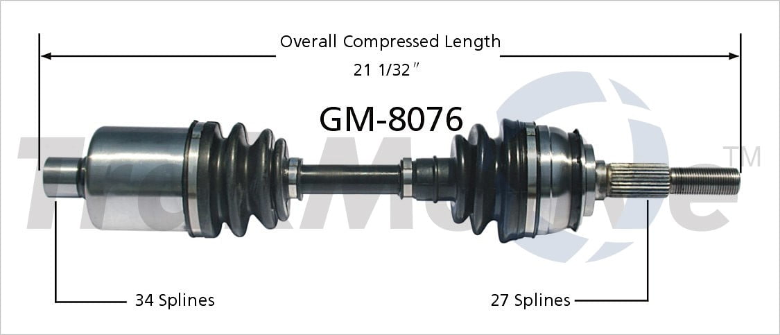 Wonh Gm-8076 Cv Axle Shaft Fits select: 1983-1990 CHEVROLET CELEBRITY ...