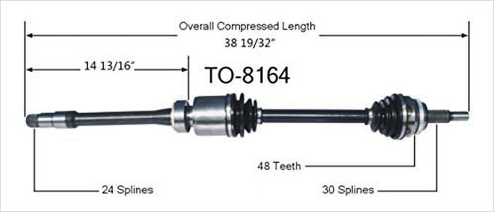 Wonh TO-8164 CV Axle Shaft - Walmart.com