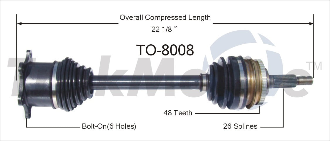 Wonh To-8008 Cv Axle Shaft Fits select: 1991-1997 TOYOTA PREVIA ...