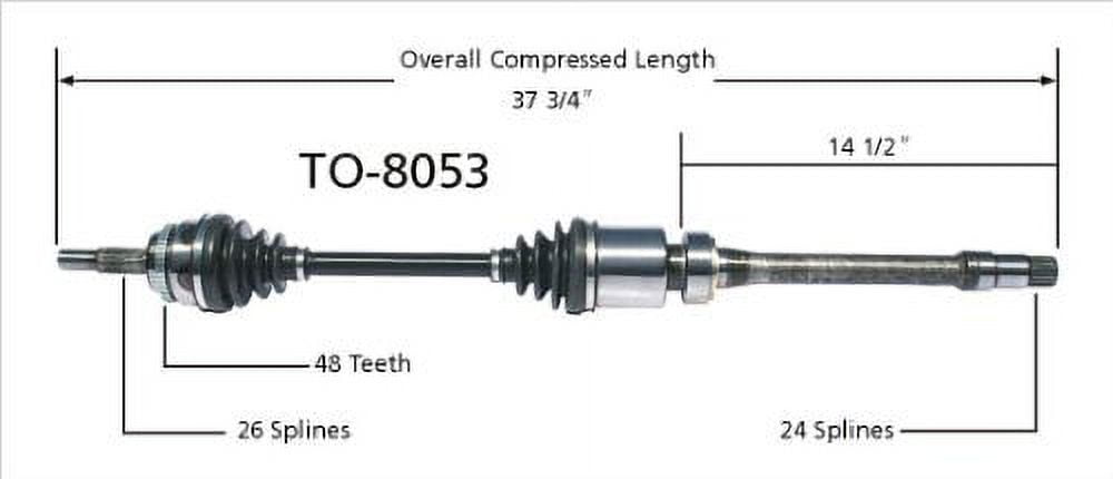 Wonh To-8053 Cv Axle Shaft Fits select: 2002-2006 TOYOTA CAMRY, 2001 ...