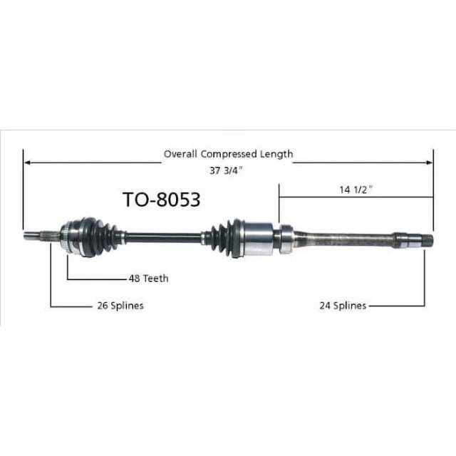 Wonh To-8053 Cv Axle Shaft Fits select: 2002-2006 TOYOTA CAMRY, 2001 ...