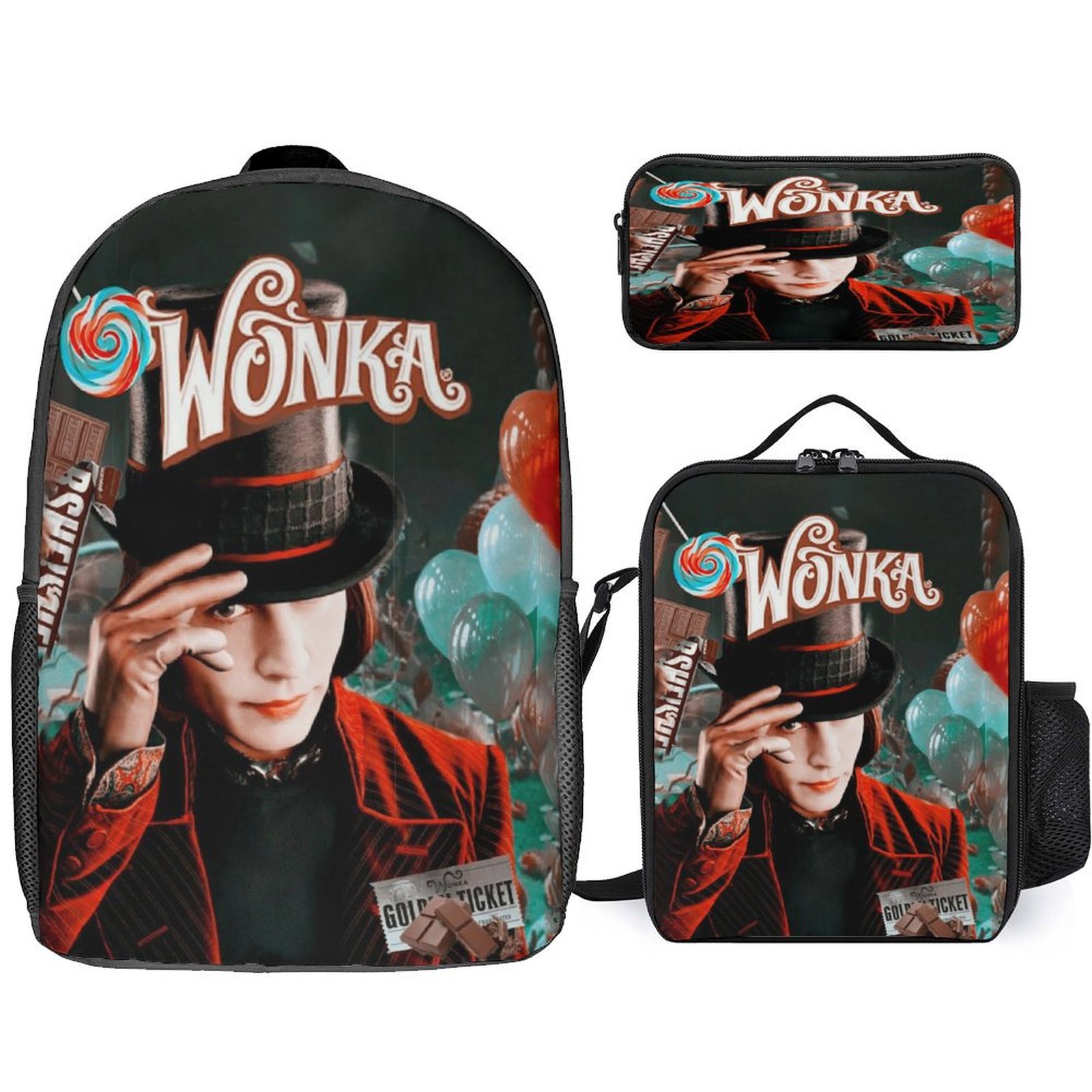 Won-k Backpack 3PCS Backpack Set Lunch Box And Pencil Case Lightweight ...