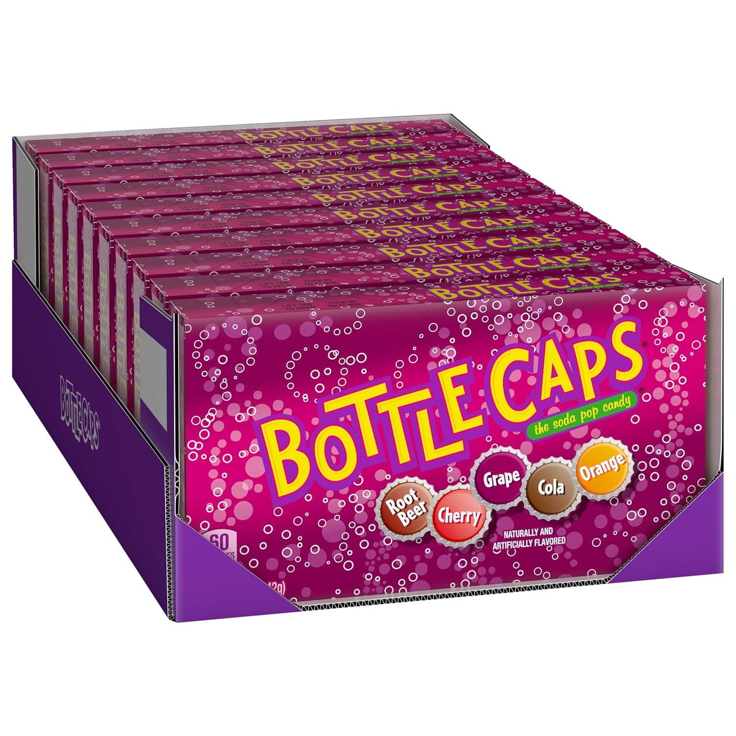 Wonka Bottle Caps, Fizzy Hard Candy, 5 Ounce Theater Candy Boxes (Pack ...