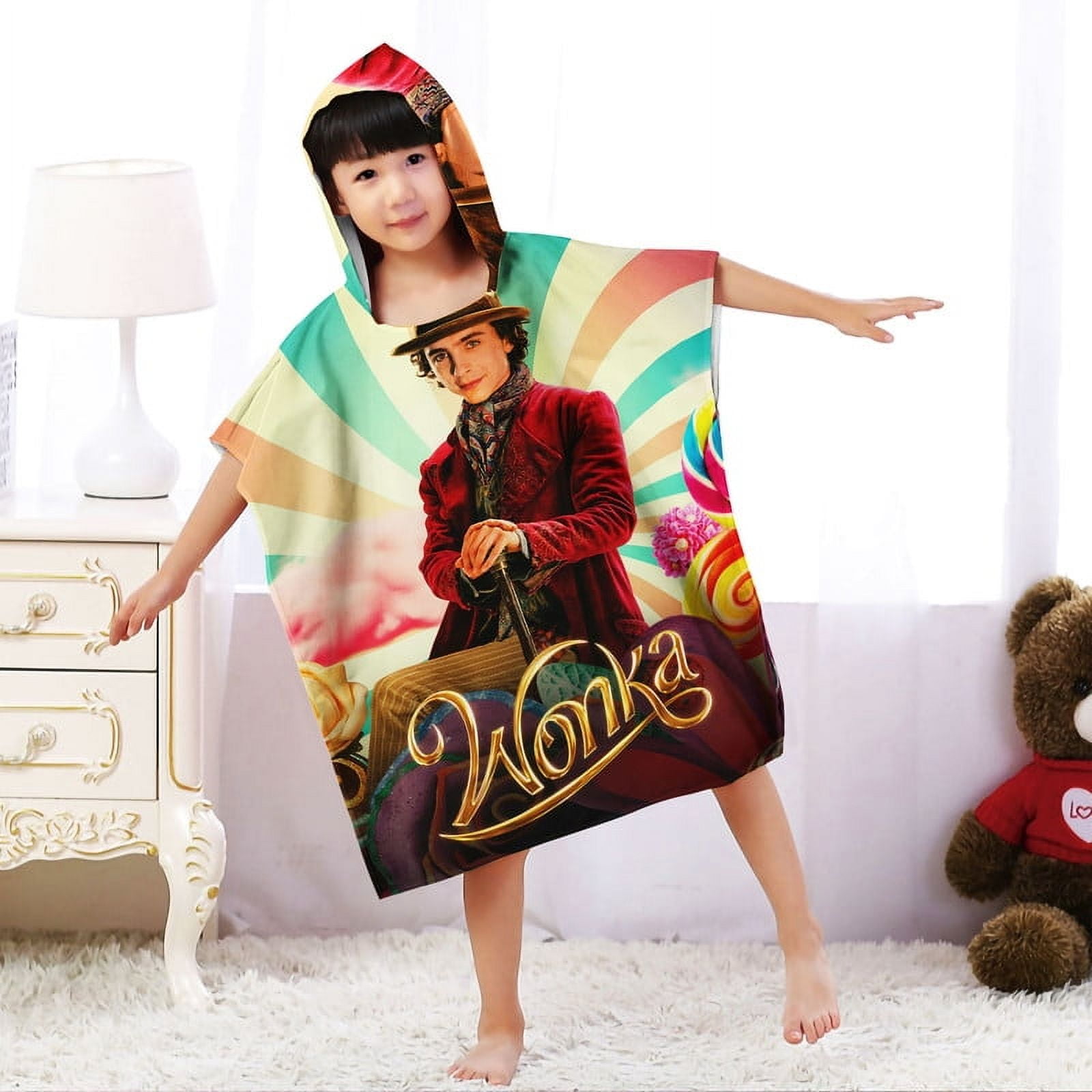 Wonka Boys and Girls Boys and Girls Hooded Poncho Towels, Soft ...