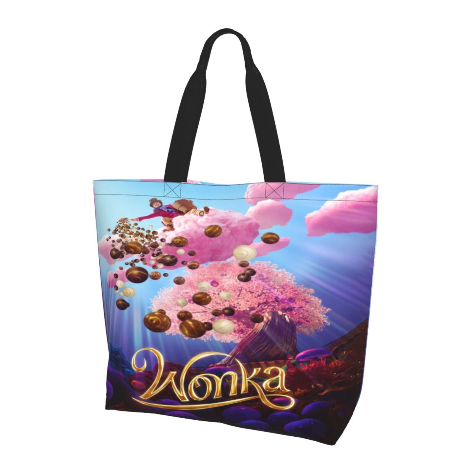 Wonka Cute Extra Large Canvas Tote Bag for Gym Beach Travel Reusable ...