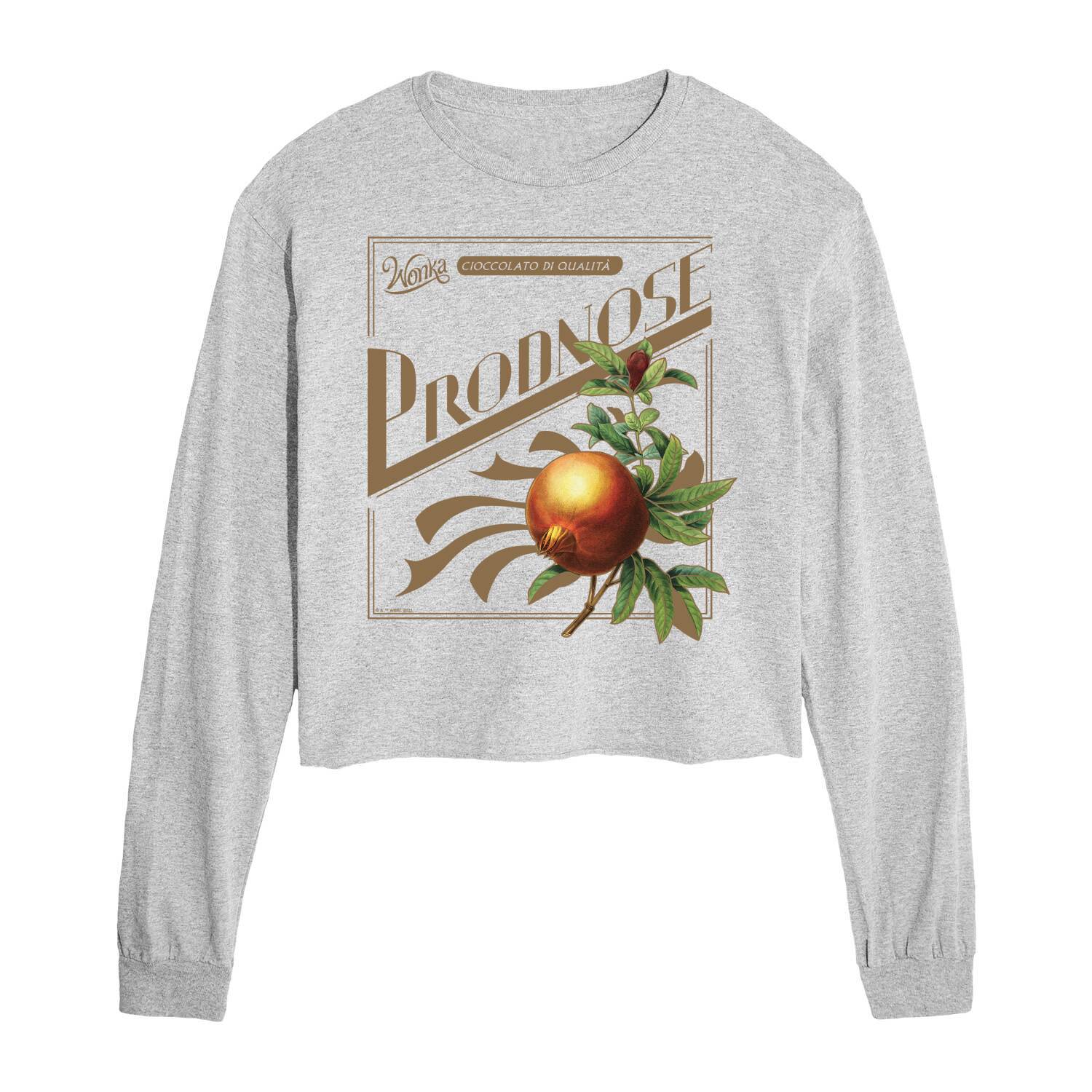 Wonka - Prodnose - Juniors Cropped Long Sleeve T-Shirt - Walmart.com