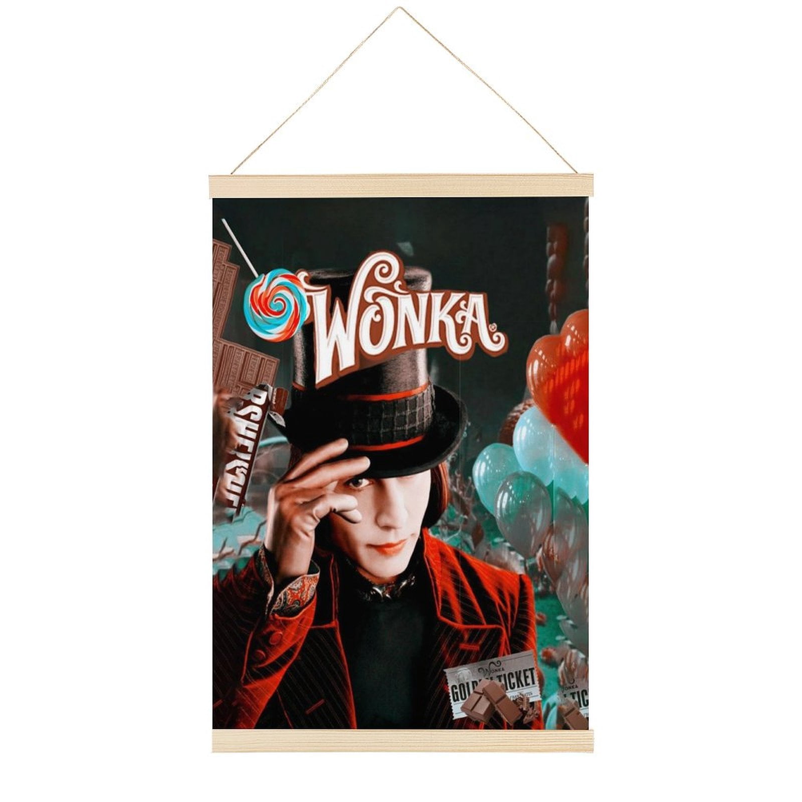 Wonka Scroll Magnetic Poster Wall Picture Art Wood Frame Hanging Print ...