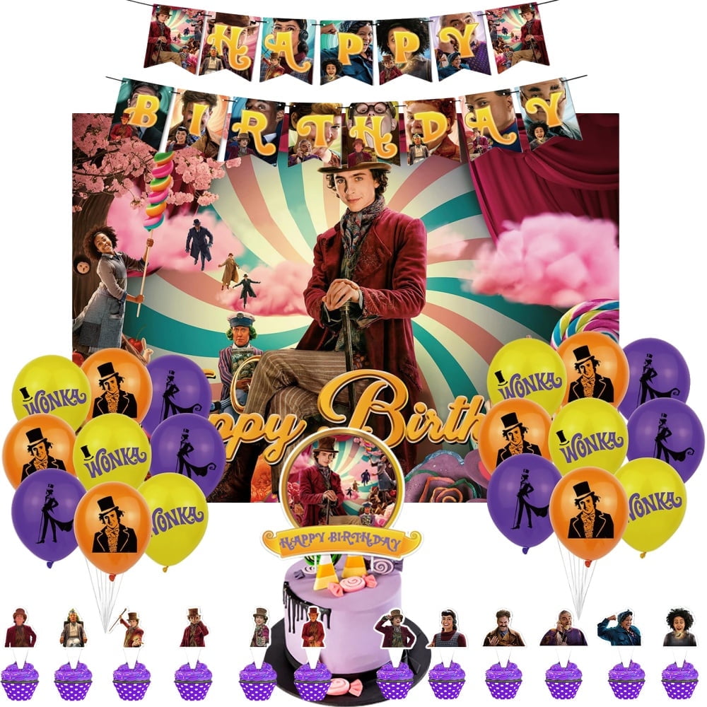 Wonka Theme Cartoon style Birthday Decoration Kits，Party Supplies ...