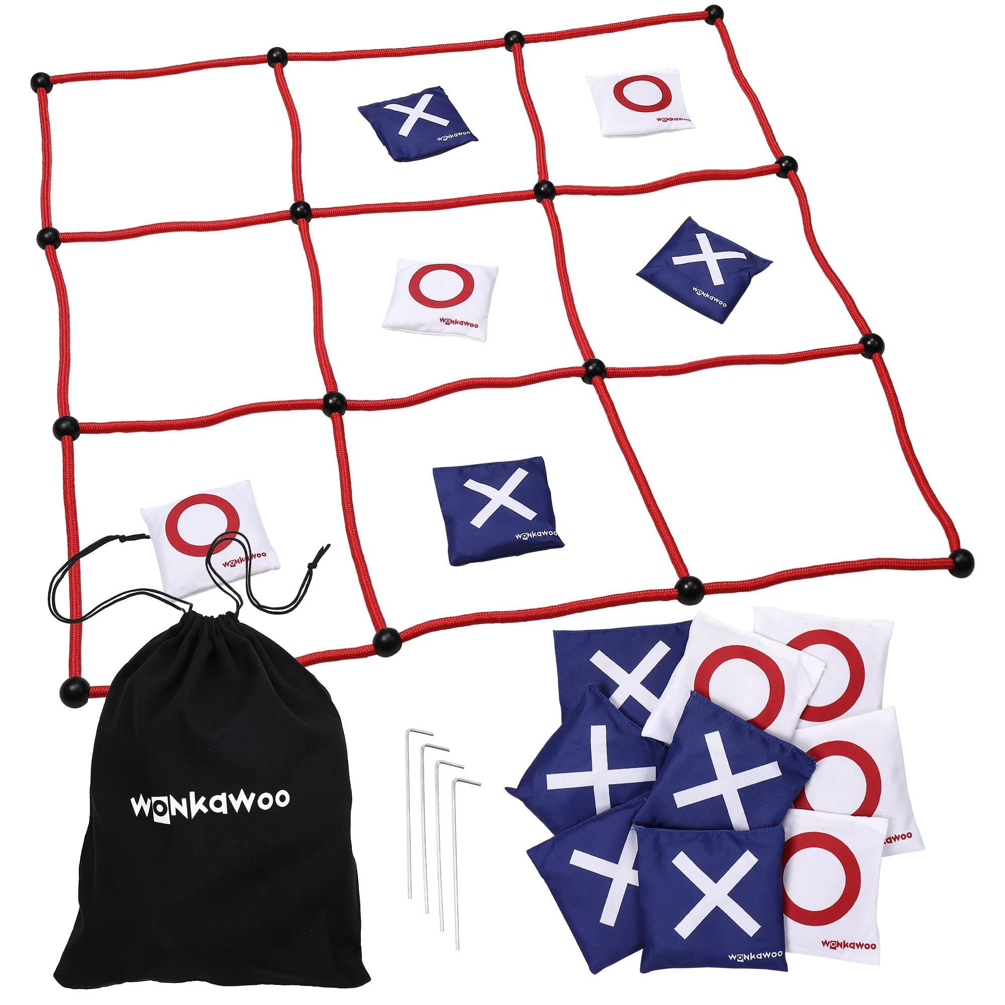 WonkaWoo Giant Tic Tac Toe Bean Bag Toss Game Playset, Large 3' x 3 ...