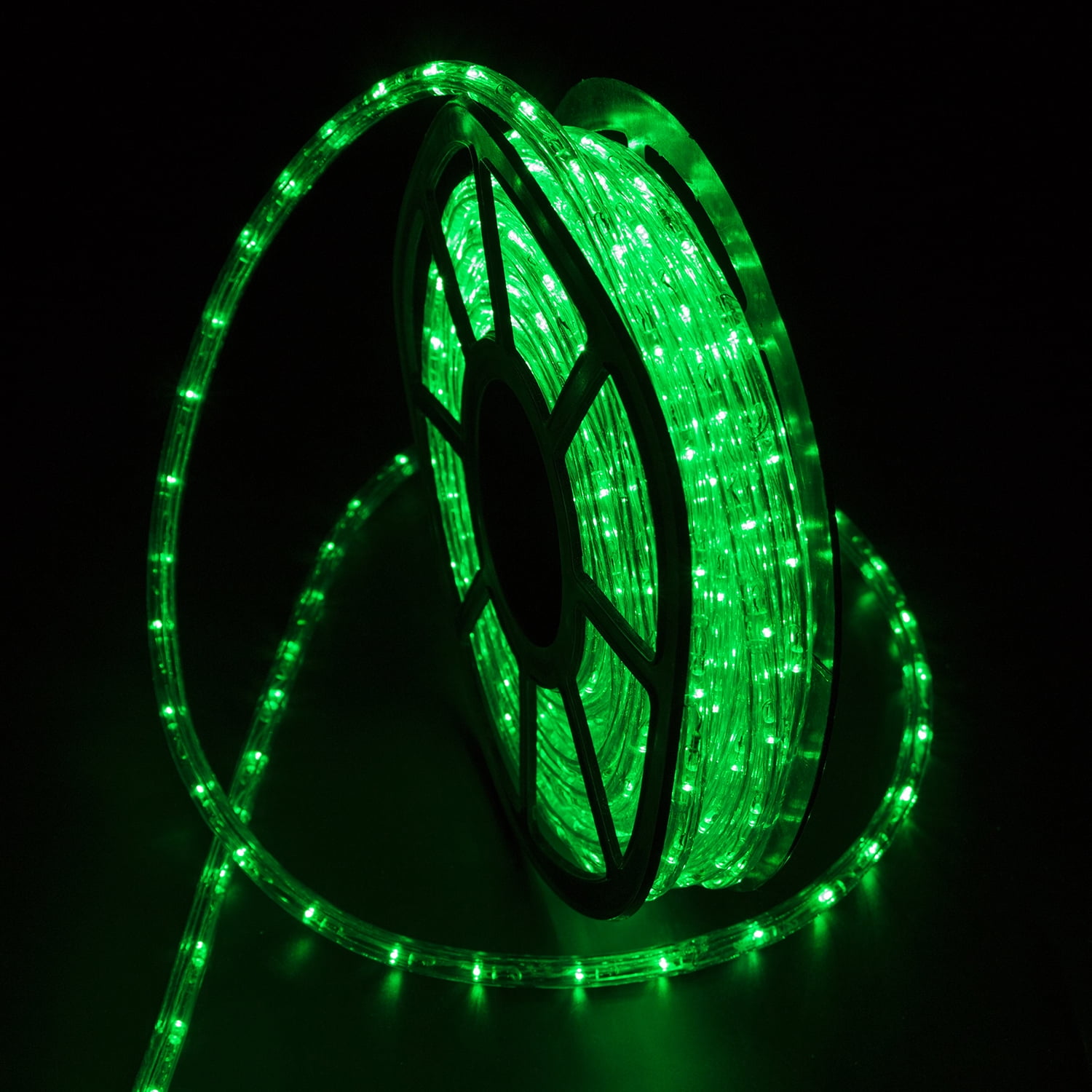 Walcut 50Ft 2 Wire LED Rope Lights, Green Lights with Clear PVC Jacket ...