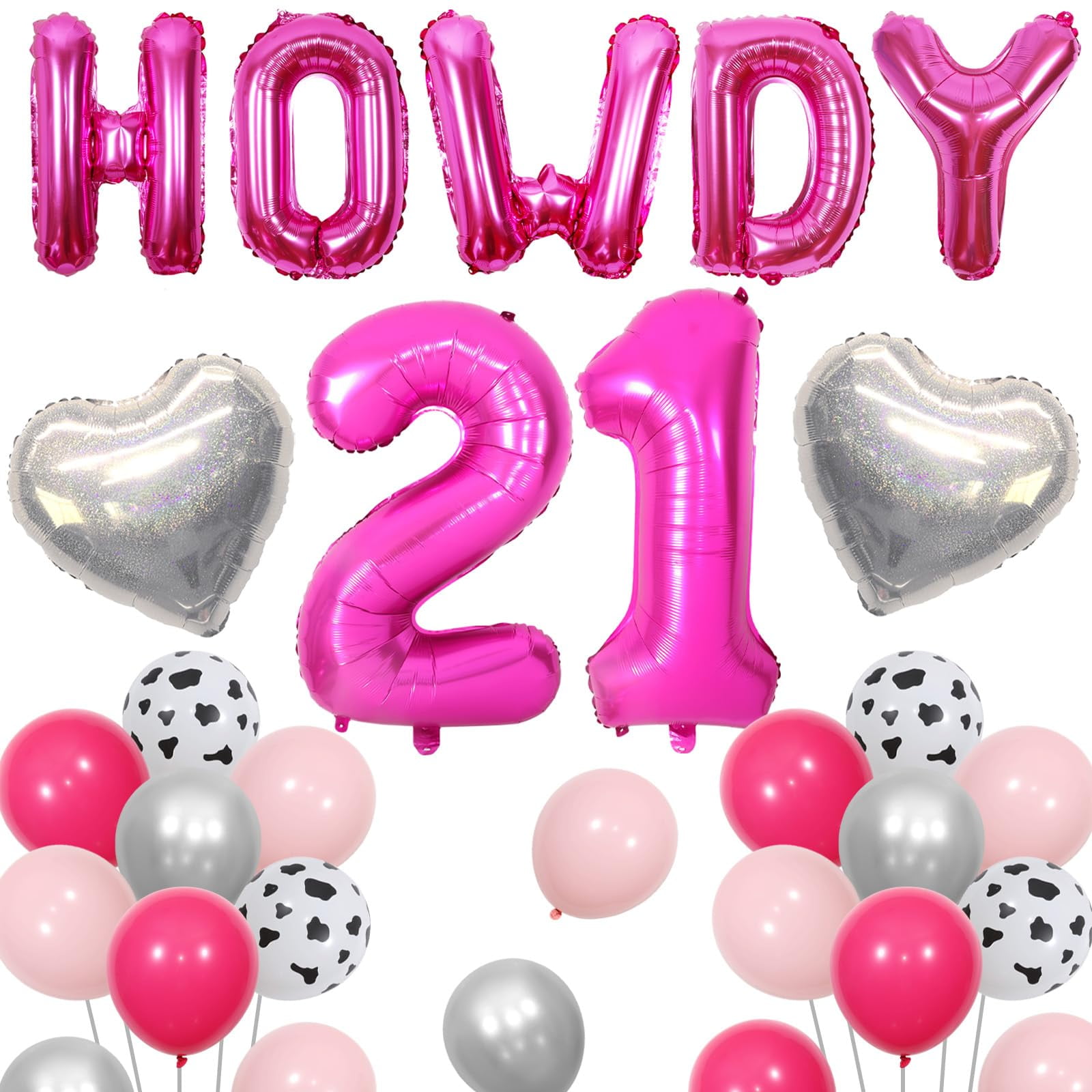 Wonmelody Howdy 21st Cowgirl Birthday Decorations AFN1Disco Western ...