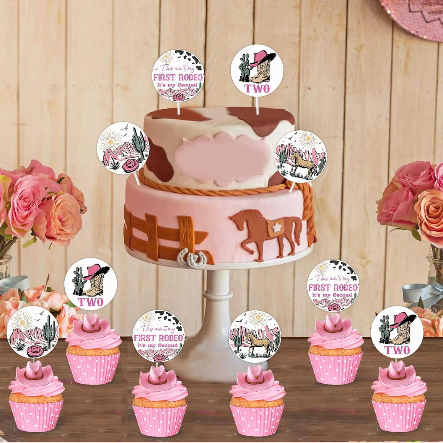 Wonmelody Western Cowgirl 2nd Birthday Decor 24Pcs This Ain’t My First ...