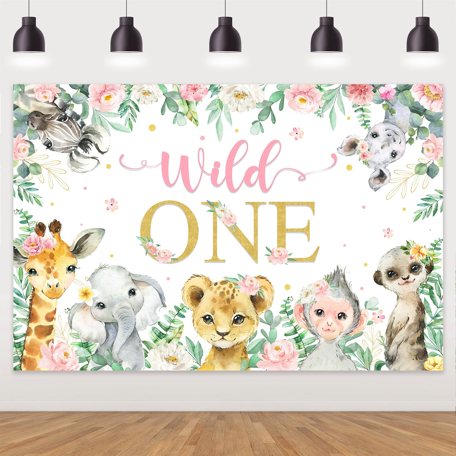 Wonmelody Wild One 1st Birthday Decorations Girls Jungle Safari Animal ...