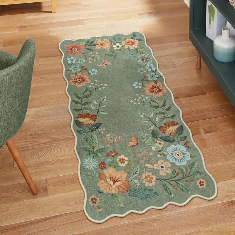 Wonnitar 2x4 Floral Rugs for Entryway, Washable Soft Ultra Thin Small ...