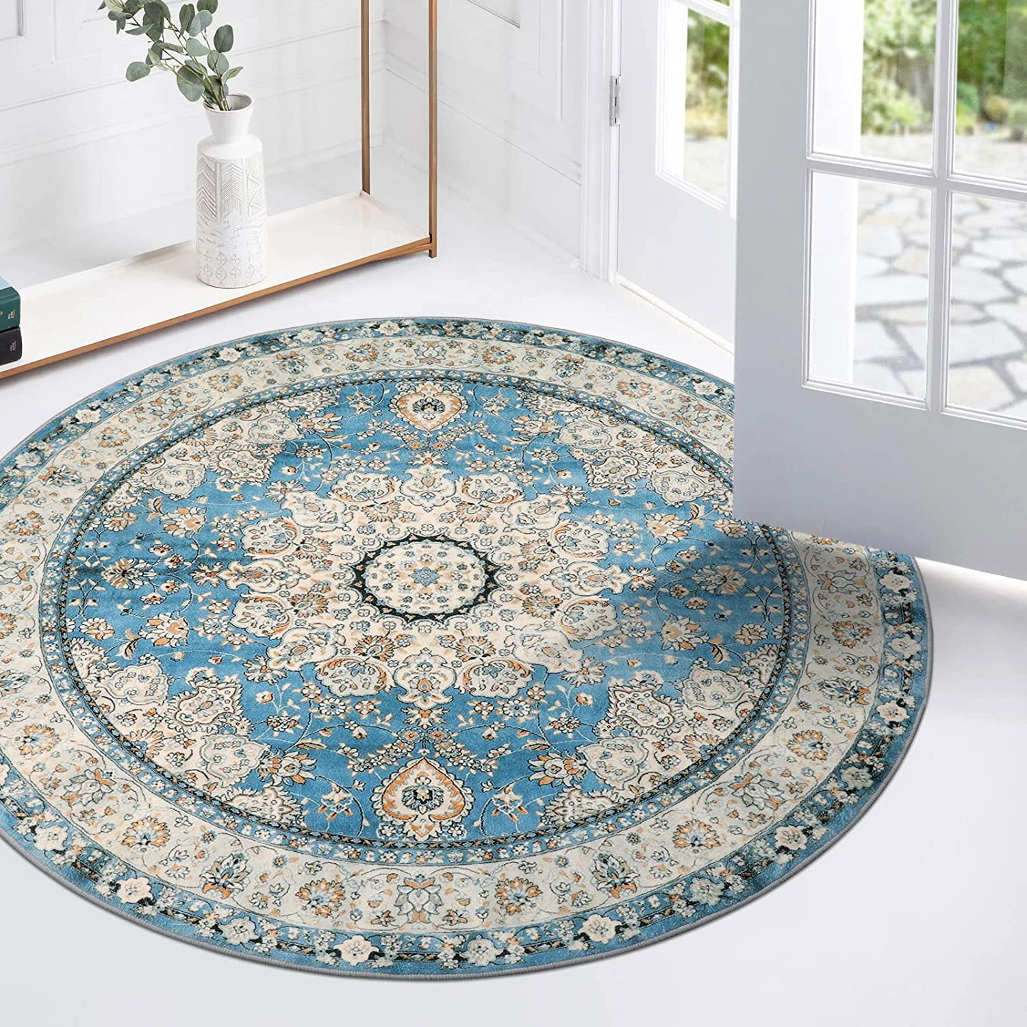 Wonnitar 3'Round Boho Tribal Rug,Soft Bedroom Round Area Rug Entryway ...