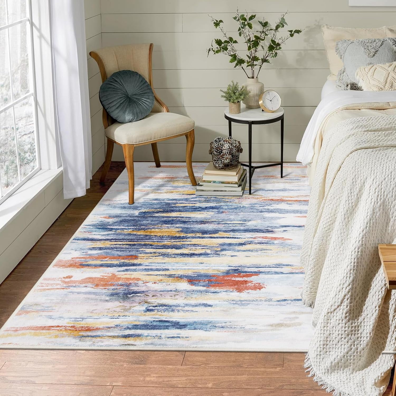 Wonnitar 3'x5' Abstract Washable Area Rug, Bedroom Rugs Soft Ultra-Thin ...