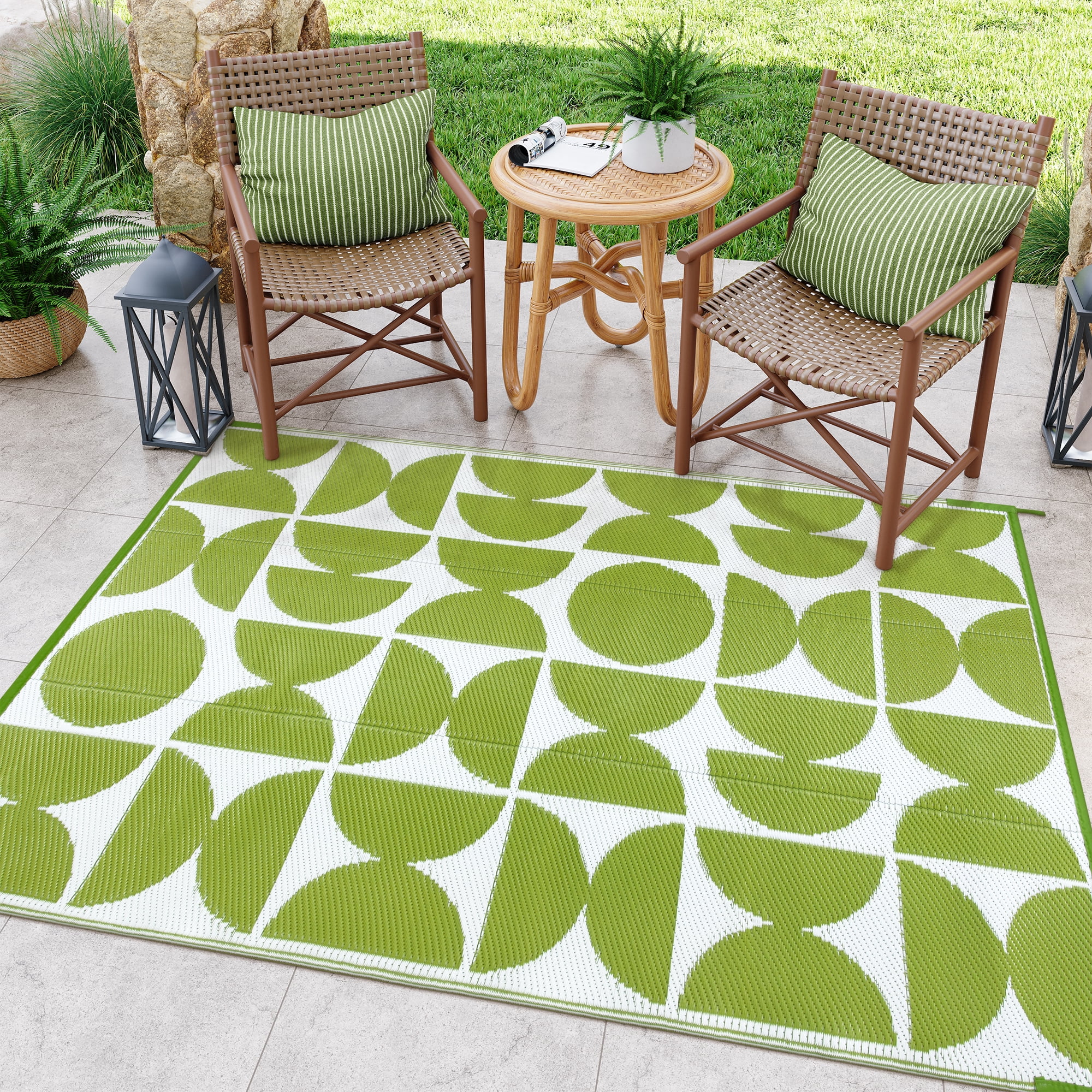 Wonnitar 4'x6' Outdoor Rug Waterproof,Outdoor Carpet Patio Rug Mat ...