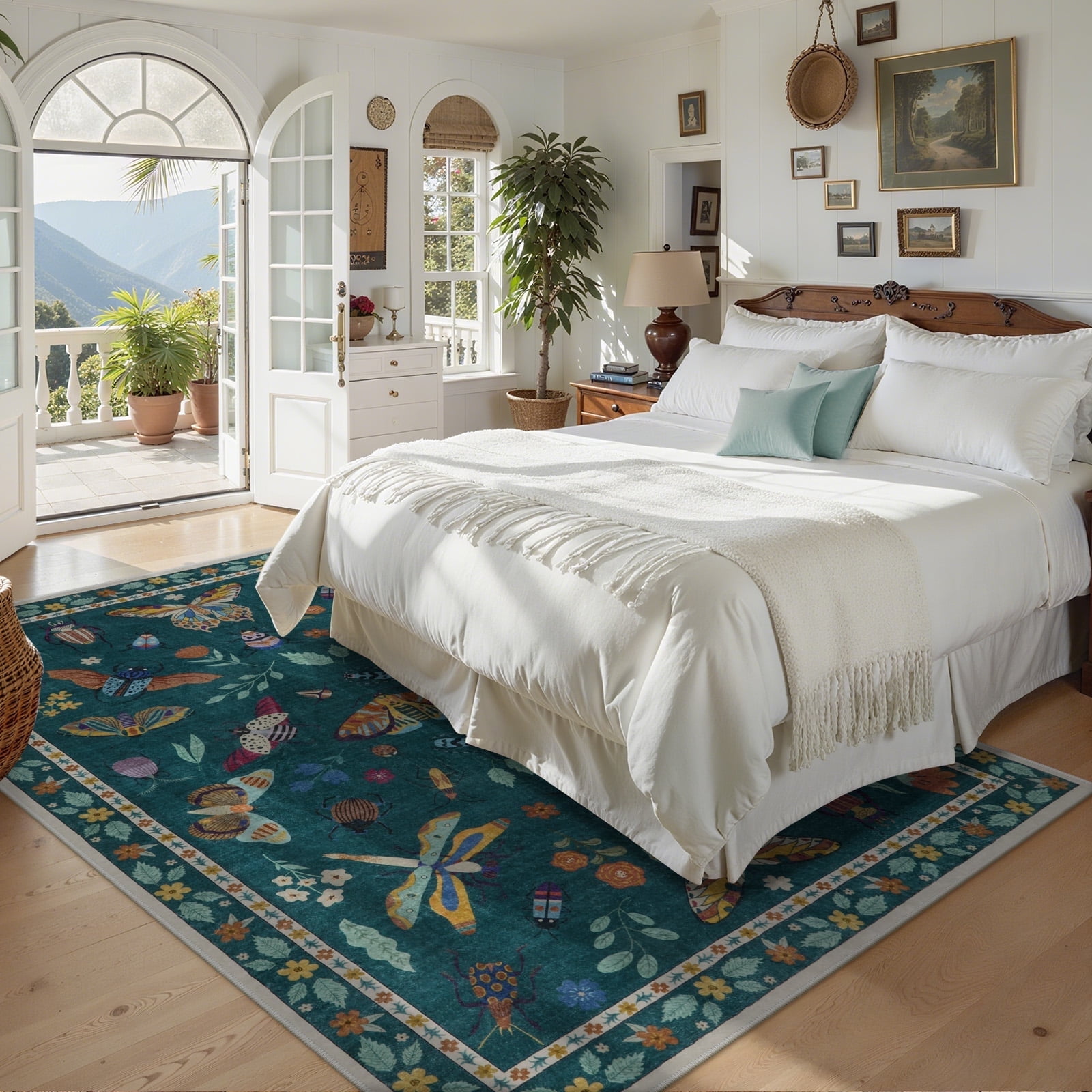 Wonnitar 5x7 Insect Living Room Area Rug, Washable Modern Bedroom Rug ...