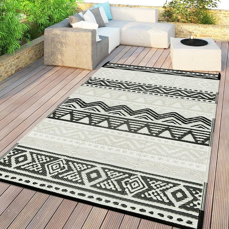 Wonnitar 5x8 Waterproof Outdoor Rugs, Plastic Straw Portable Rug for ...