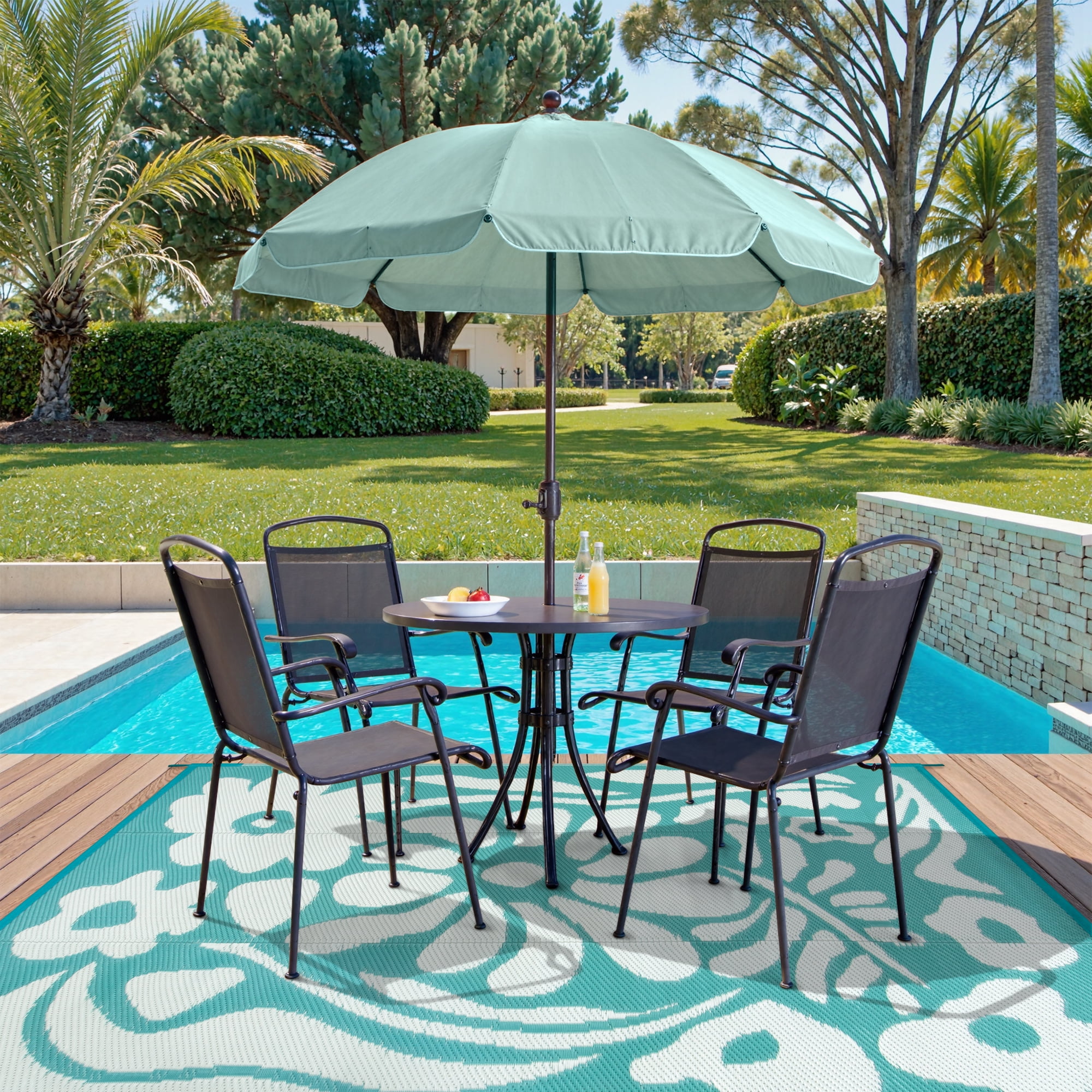 Wonnitar 5x8 Waterproof Outdoor Rugs, Plastic Straw RV Rug for Outside ...