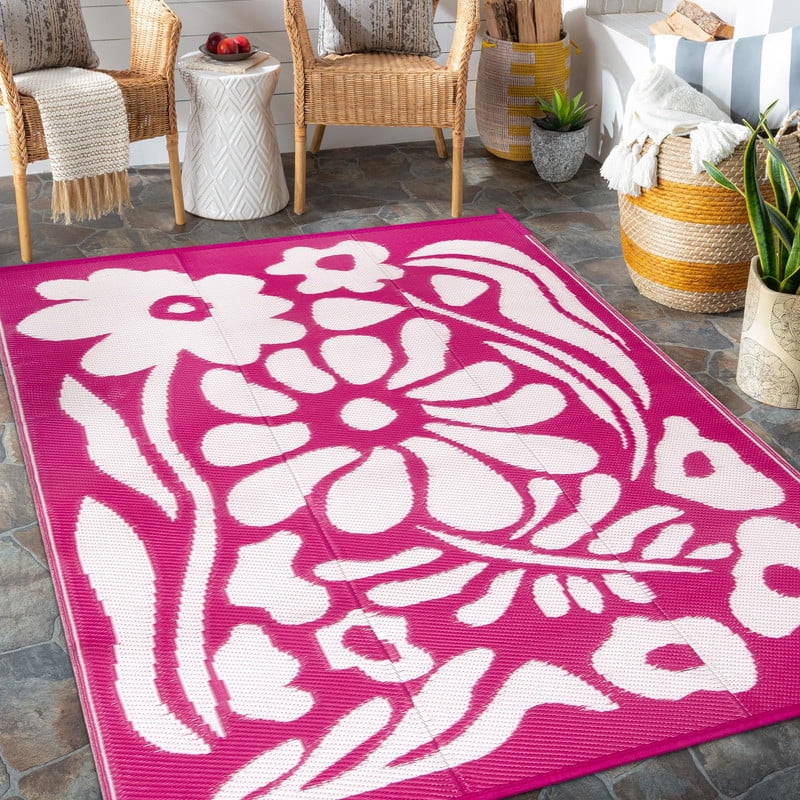 Wonnitar 5x8 Waterproof Outdoor Rugs, Plastic Straw RV Rug for Outside ...