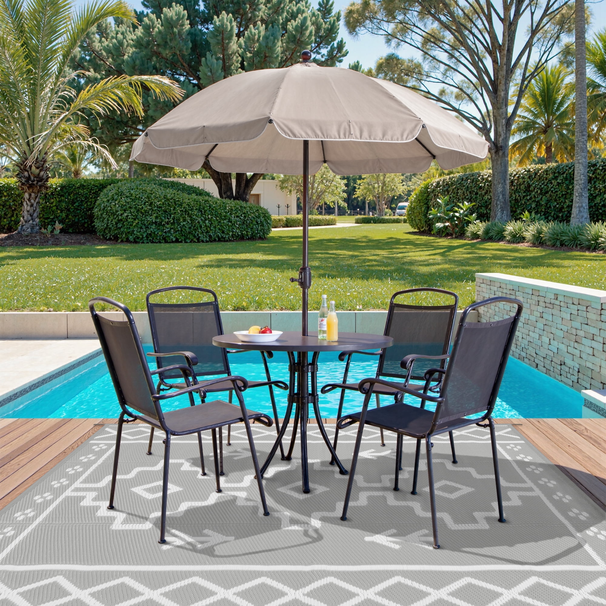 Wonnitar 5x8 Waterproof Outdoor Rugs, Plastic Straw Rug for Outside ...