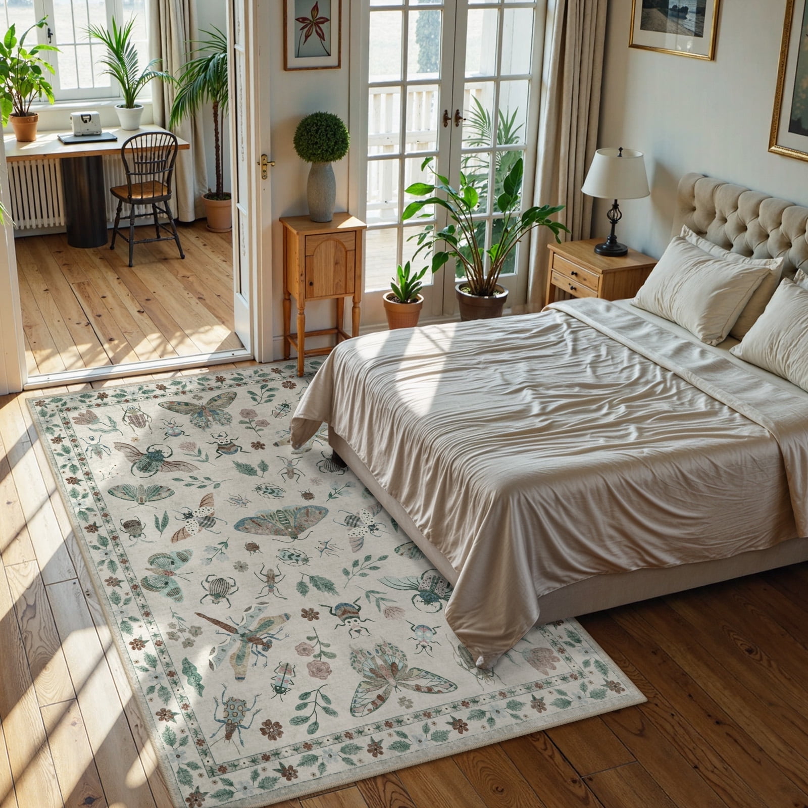 Wonnitar 6x9 Insect Rugs for Living Room, Large Washable Modern Bedroom ...
