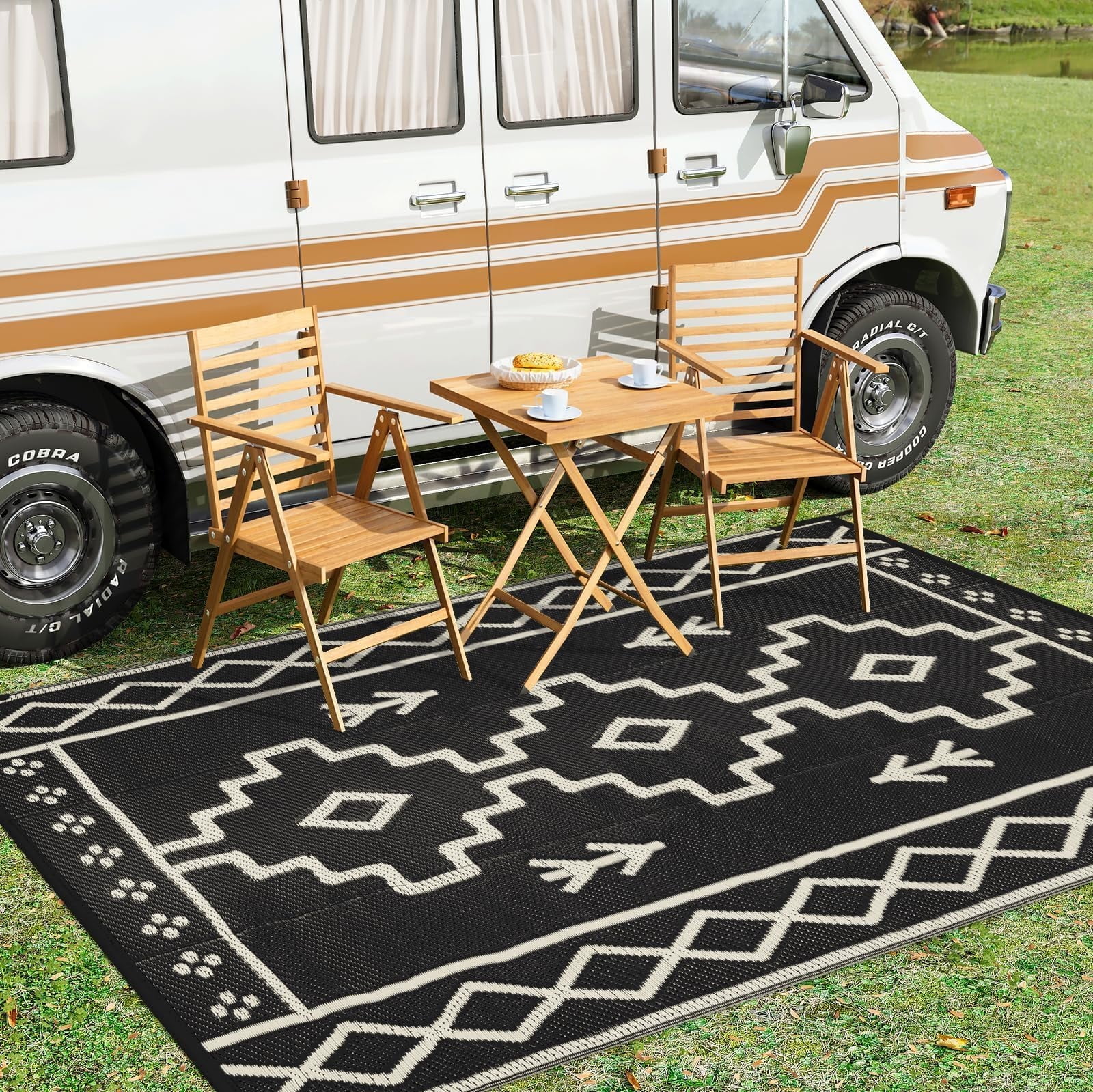 Wonnitar 6x9 Outdoor Rug Waterproof, Plastic Straw Rugs for Outside ...