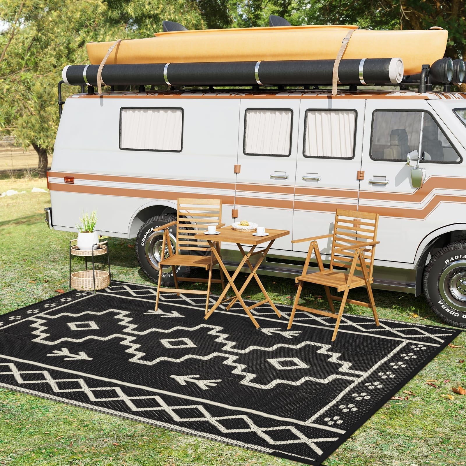 Wonnitar 8x10 Outdoor Rugs, Waterproof Plastic Patio Rug, Reversible ...