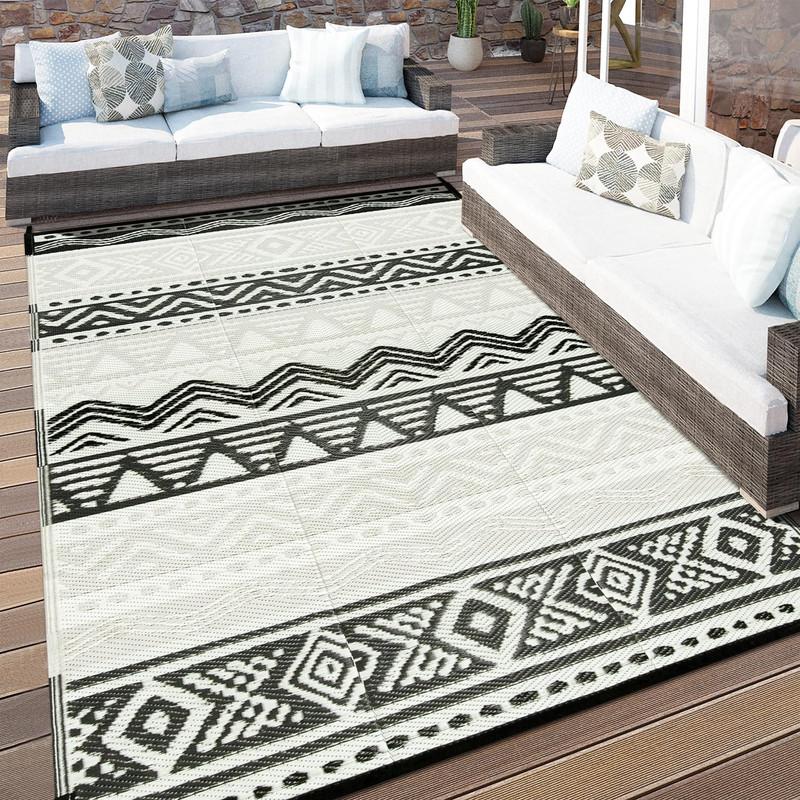 Wonnitar 8x10 Waterproof Outdoor Rugs, Plastic Straw Portable Rug for ...