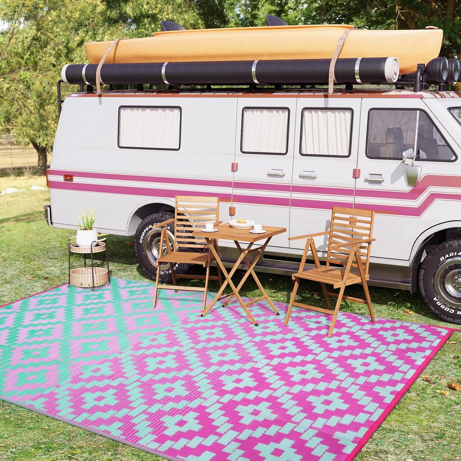 Wonnitar 9x12 Outdoor Rugs, Waterproof Plastic Portable Patio Rug ...