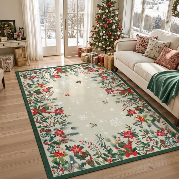 Wonnitar, Christmas Rug, 5x7, Washable Holiday Area Rug - Walmart.com