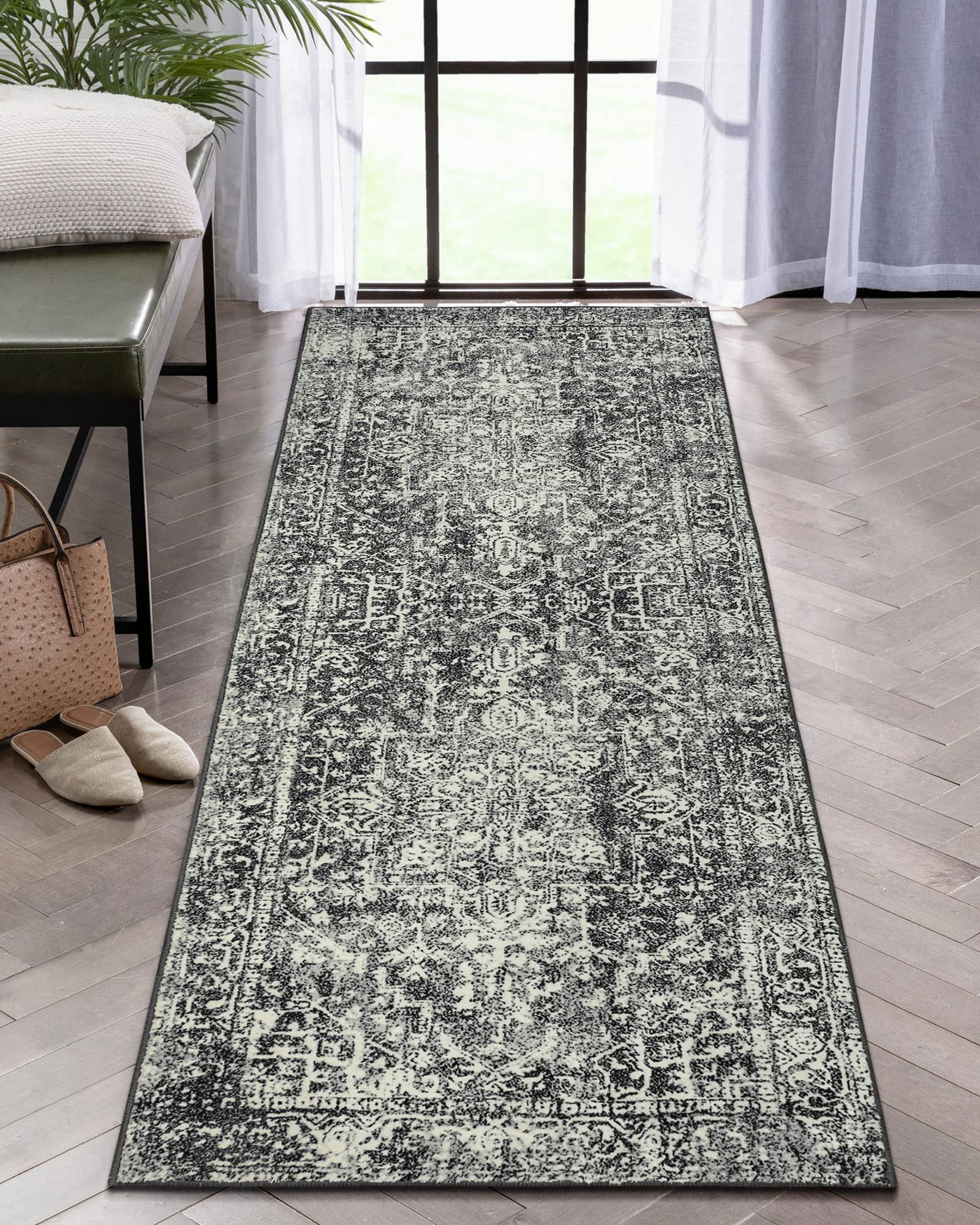 Wonnitar Washable Rug Runner Rug, Vintage 2x6 Kitchen for Hallways Non ...